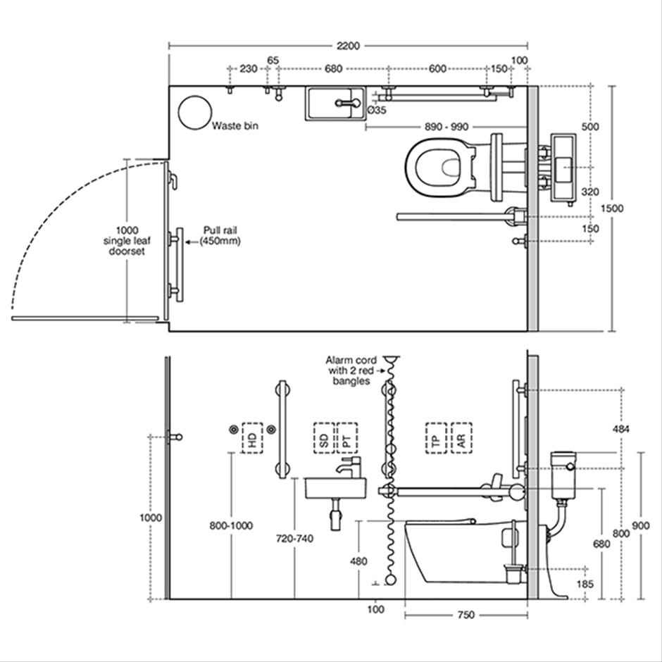 Concept Freedom Wall Hung Doc M Pack With Black Rails | Doc M WC Rooms ...