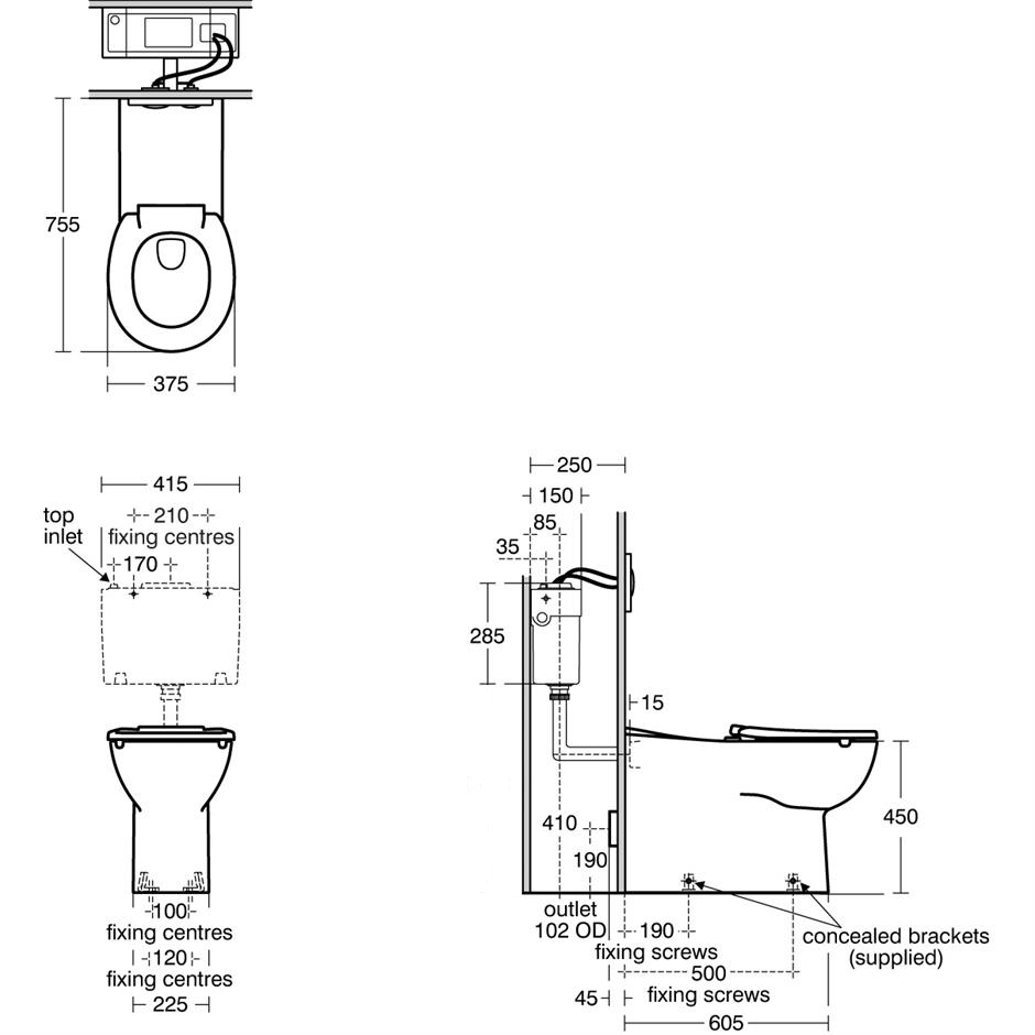 Contour 21+ 75cm Projection Back-to-Wall Rimless Toilet | Back To Wall ...