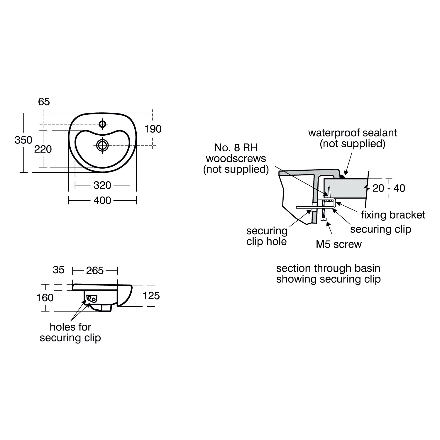 Contour 21 Splash 40cm Semi-Countertop Washbasin | Semi-Recessed Basins ...