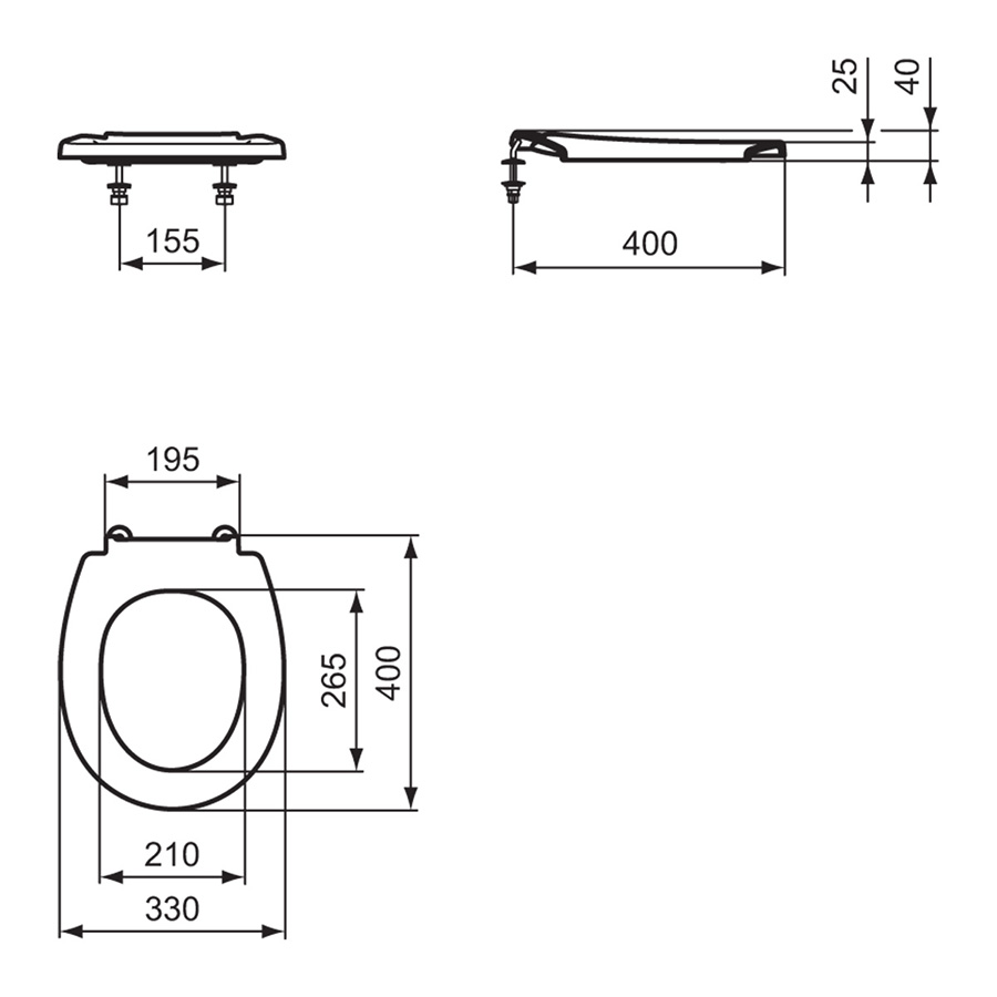 Contour 21 Seat Only For 305mm High Pan | Toilet Seats | Toilets | Bluebook