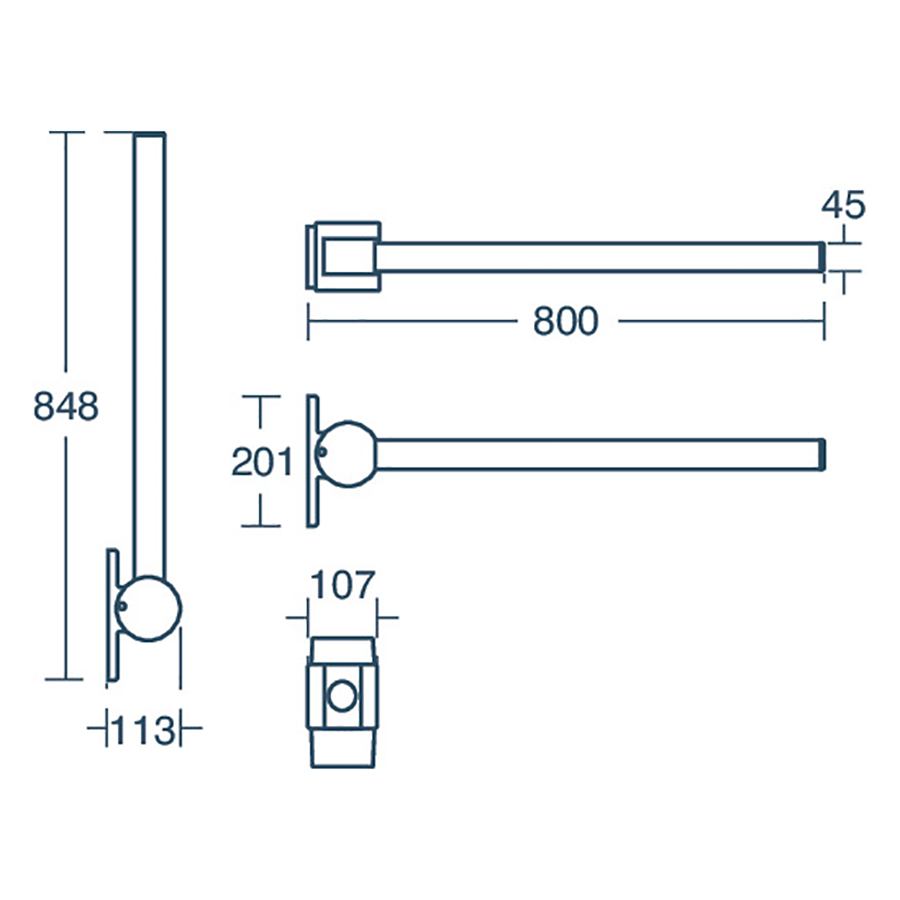 Contemporary 21 Hinged Support Rail | Rails and Hinged Supports ...