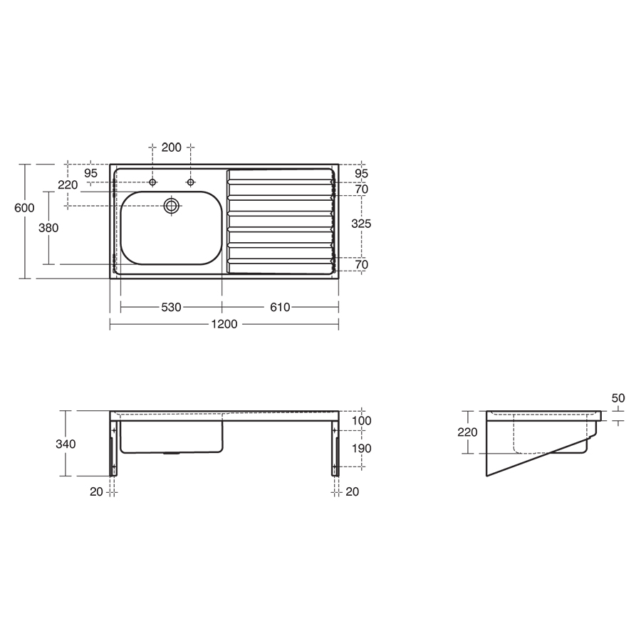 HBN 00-10 HTM64 (ST A) Doon Single Bowl Single Drainer Sink ...