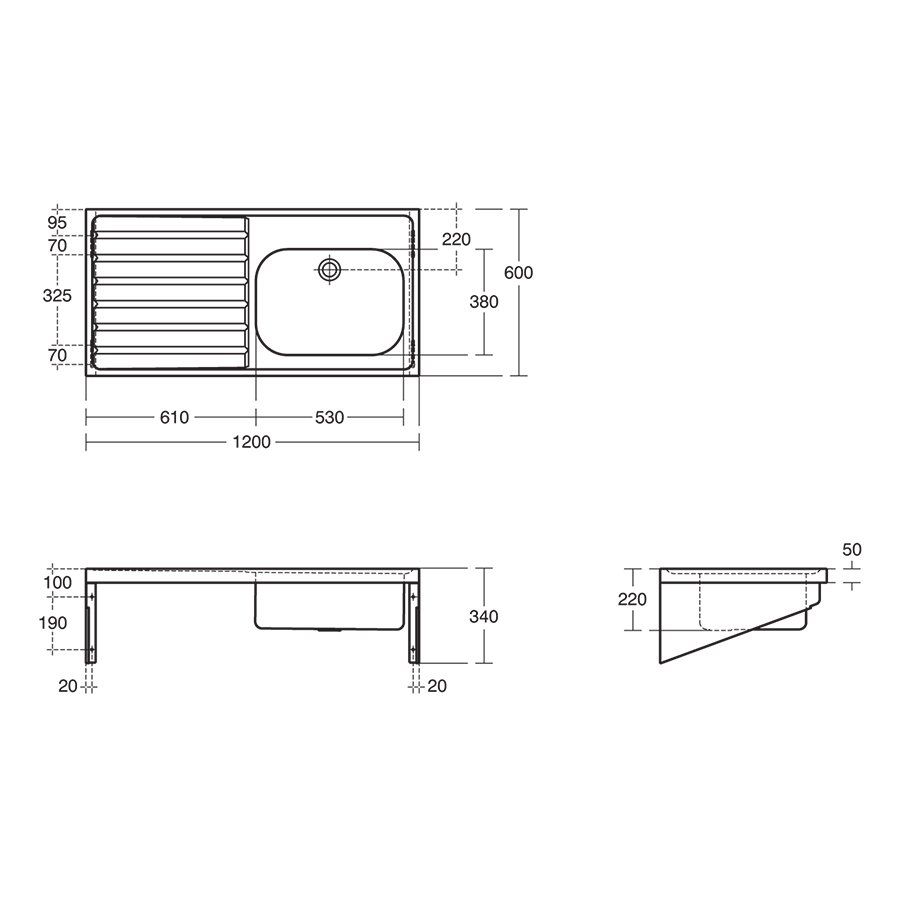 HBN 00-10 HTM64 (ST A) Doon Single Bowl Single Drainer Sink ...