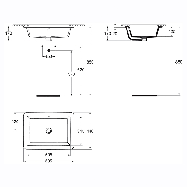 Edit S 60cm Under Countertop Washbasin | Under Countertop Basins | Wash ...