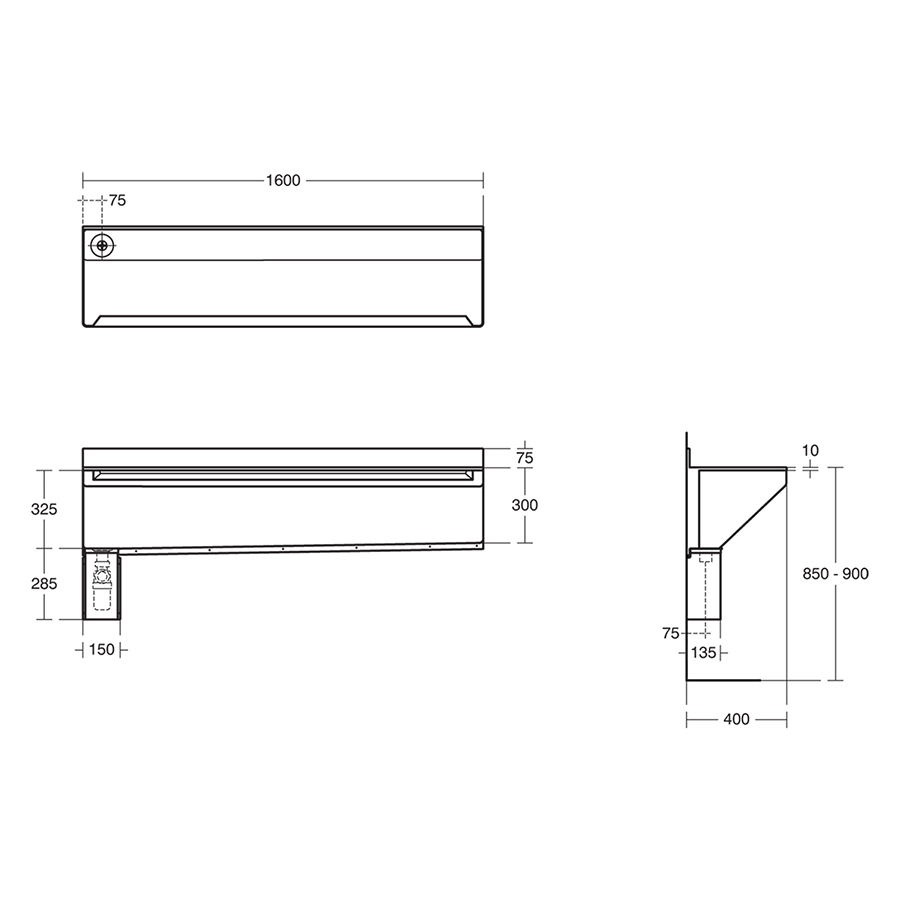 HBN 00-10 HTM64 (SU H) Firth Scrub-up Trough | Stainless Steel | Wash ...