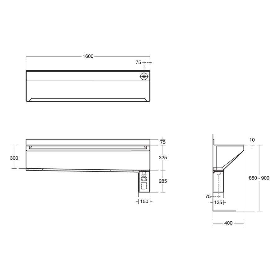 HBN 00-10 HTM64 (SU H) Firth Scrub-up Trough | Stainless Steel | Wash ...