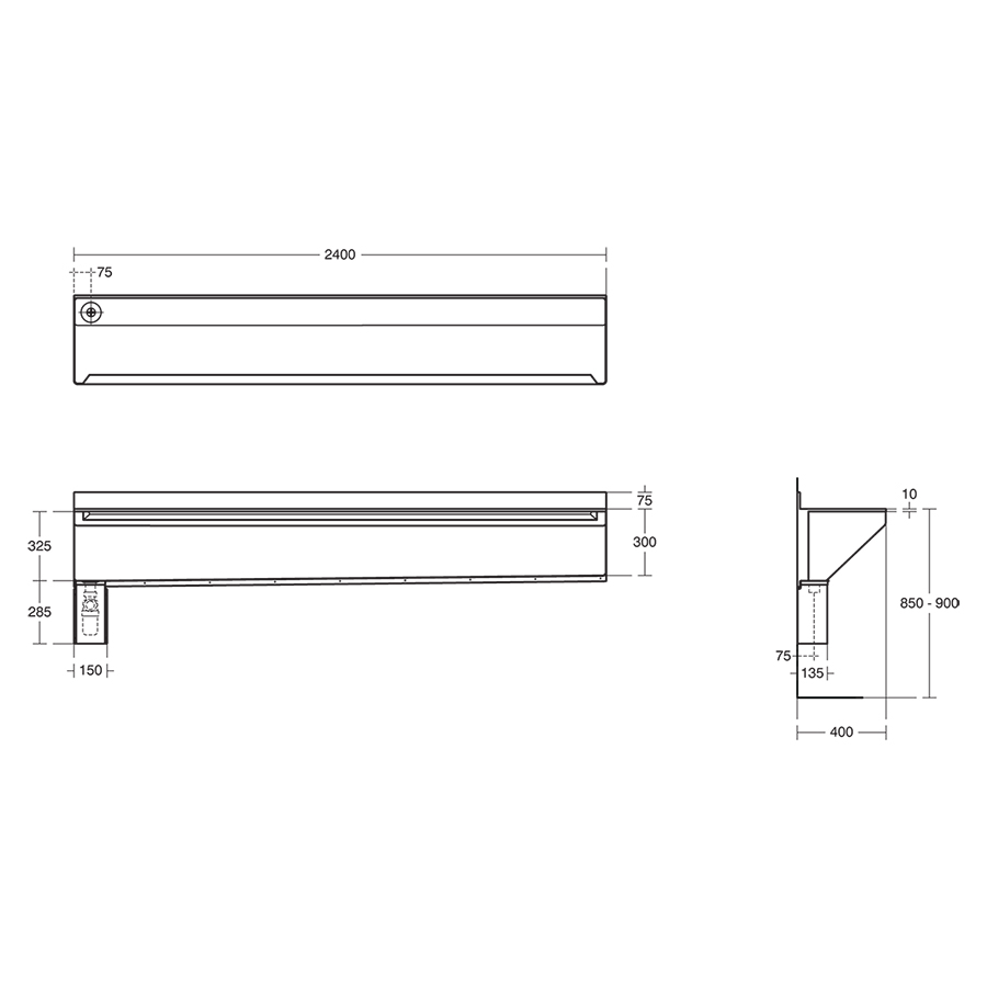 HBN 00-10 HTM64 (SU H) Firth Scrub-up Trough | Stainless Steel | Wash ...