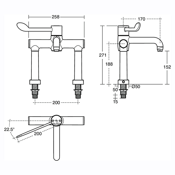 Markwik 21+ 2 Hole Thermostatic Basin Mixer | Basin Taps | Taps | Bluebook
