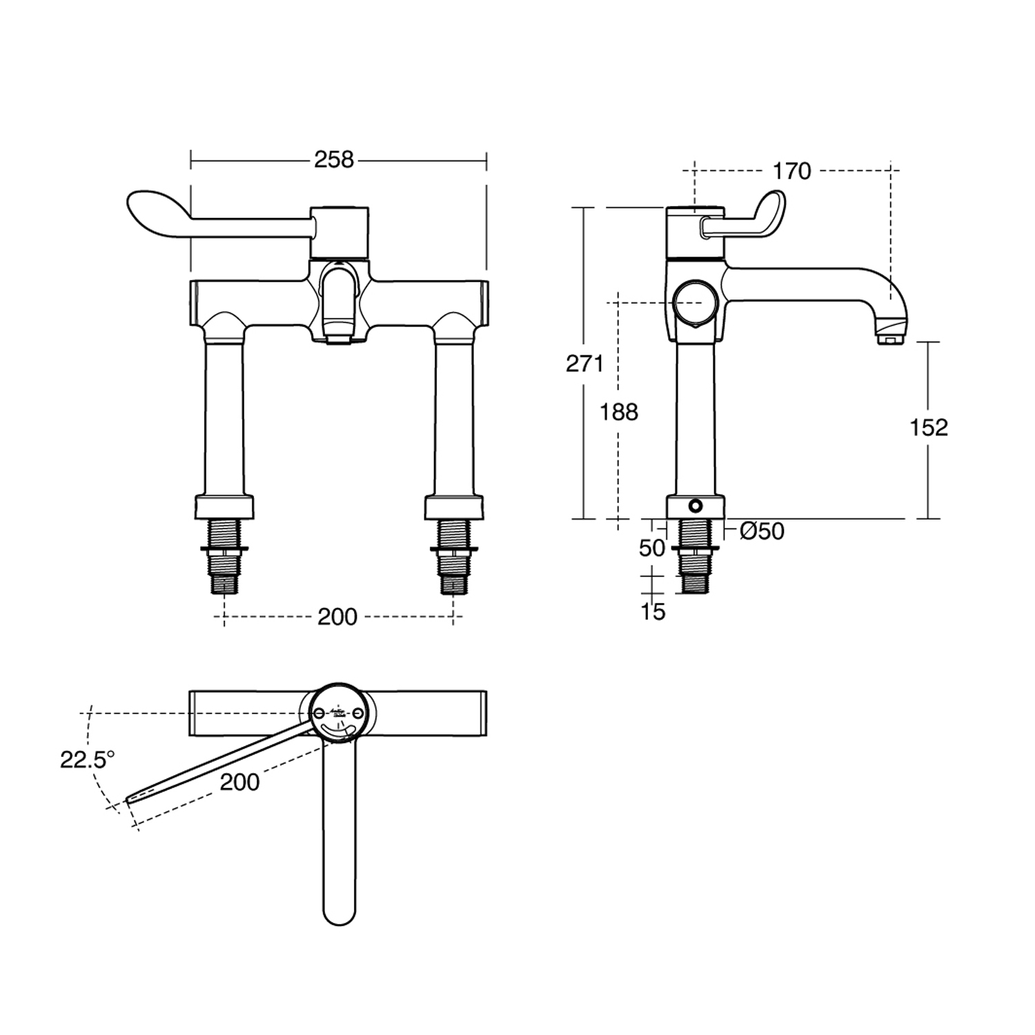 Markwik 21+ 2 Hole Thermostatic Basin Mixer | Basin Taps | Taps | Bluebook