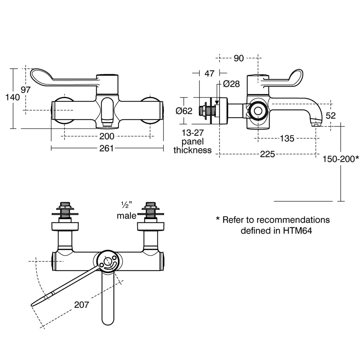 HBN 00-10 HTM64 (LB H M/L) Contour 21 Washbasin | Wall Hung Basins ...