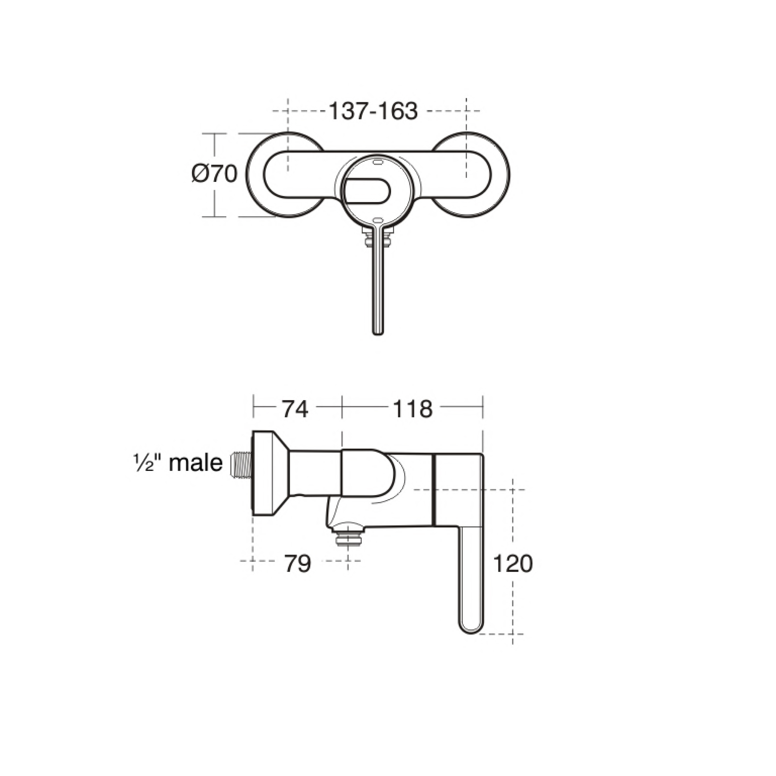 Contour 21 Exposed Sequential Shower Mixer Extended Lever | Mixer ...