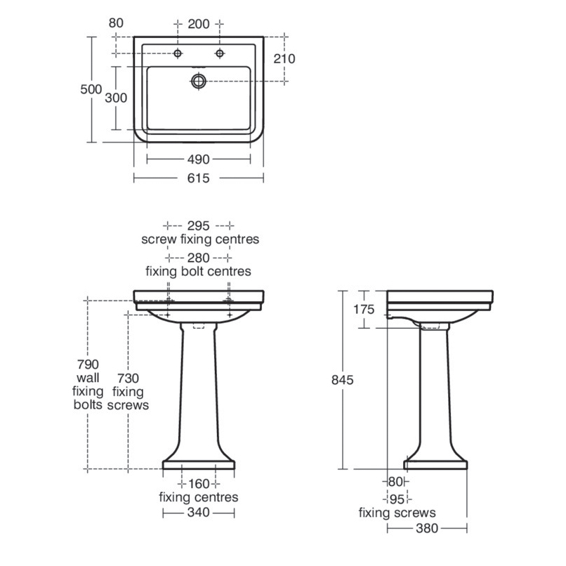 Calla 60cm Washbasin | Pedestal Basins | Wash Basins | Bluebook