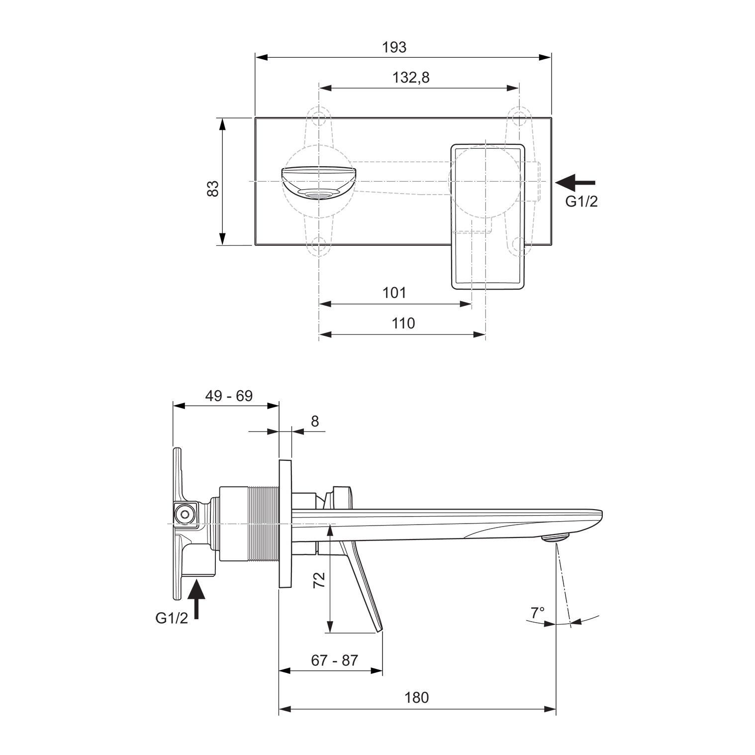 Conca Single Lever Built-In Basin Mixer | Basin Taps | Taps | Bluebook