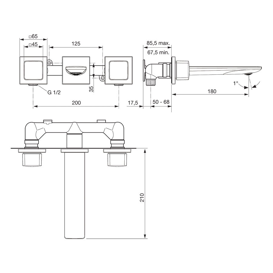 Conca Dual Control Built-In Basin Mixer | Basin Taps | Taps | Bluebook