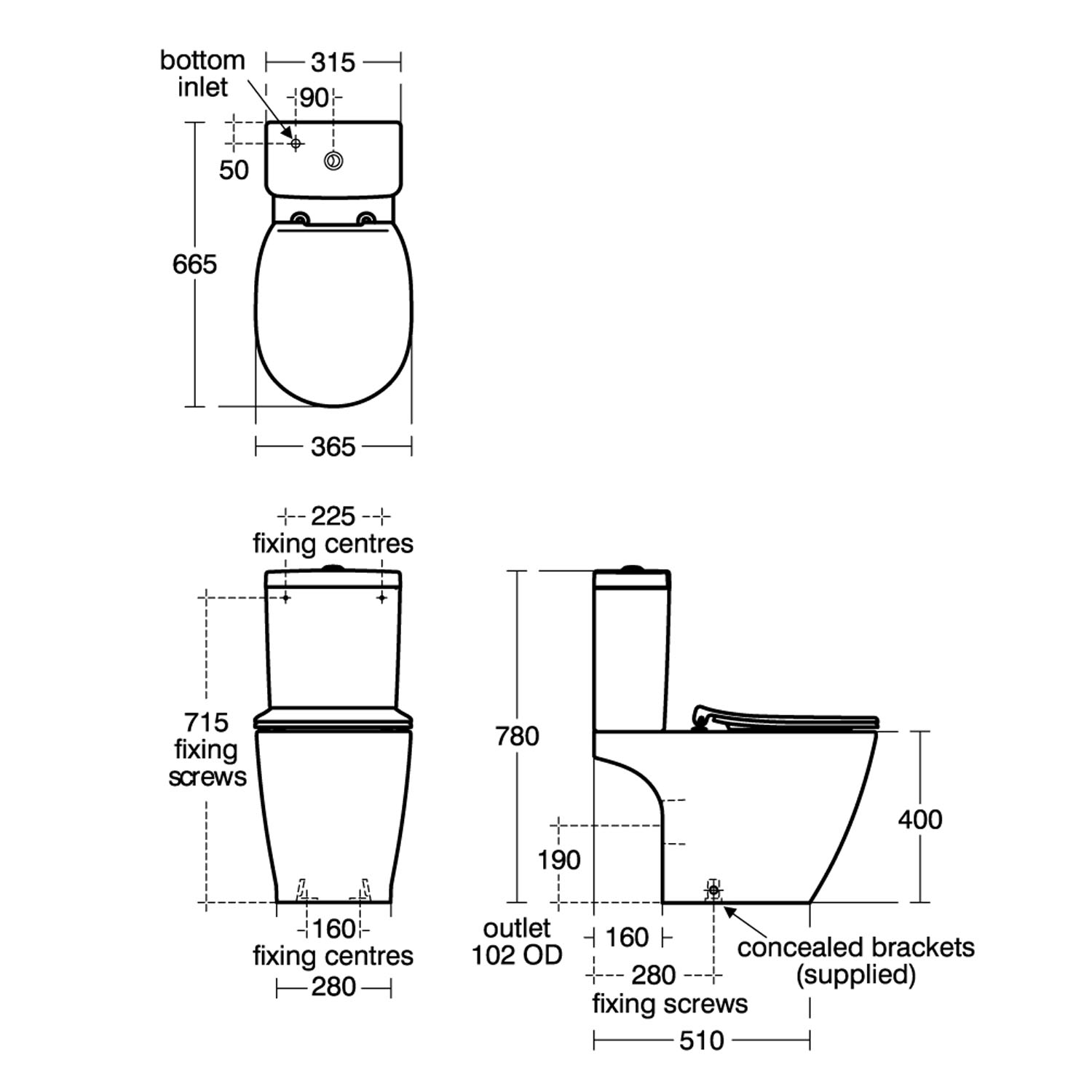 Concept Cube Close Coupled Toilet With Aquablade Technology | Close ...