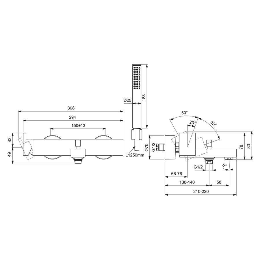 Extra Single Lever Exposed Bath Shower Mixer | Bath Shower Mixers ...