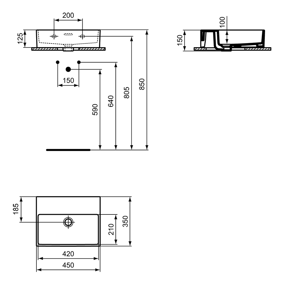Extra 45cm Handrinse Basin | Cloakroom Basins | Wash Basins | Bluebook