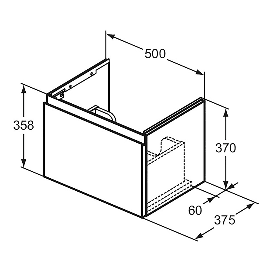 Finesse 50/60/80cm x 38cm Wall Mounted Vanity Unit With 1 Drawer ...