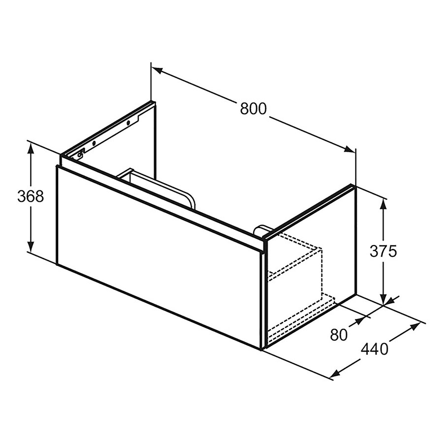 Finesse 60/80/100cm x 44cm Wall Mounted Vanity Unit With 1 Drawer ...