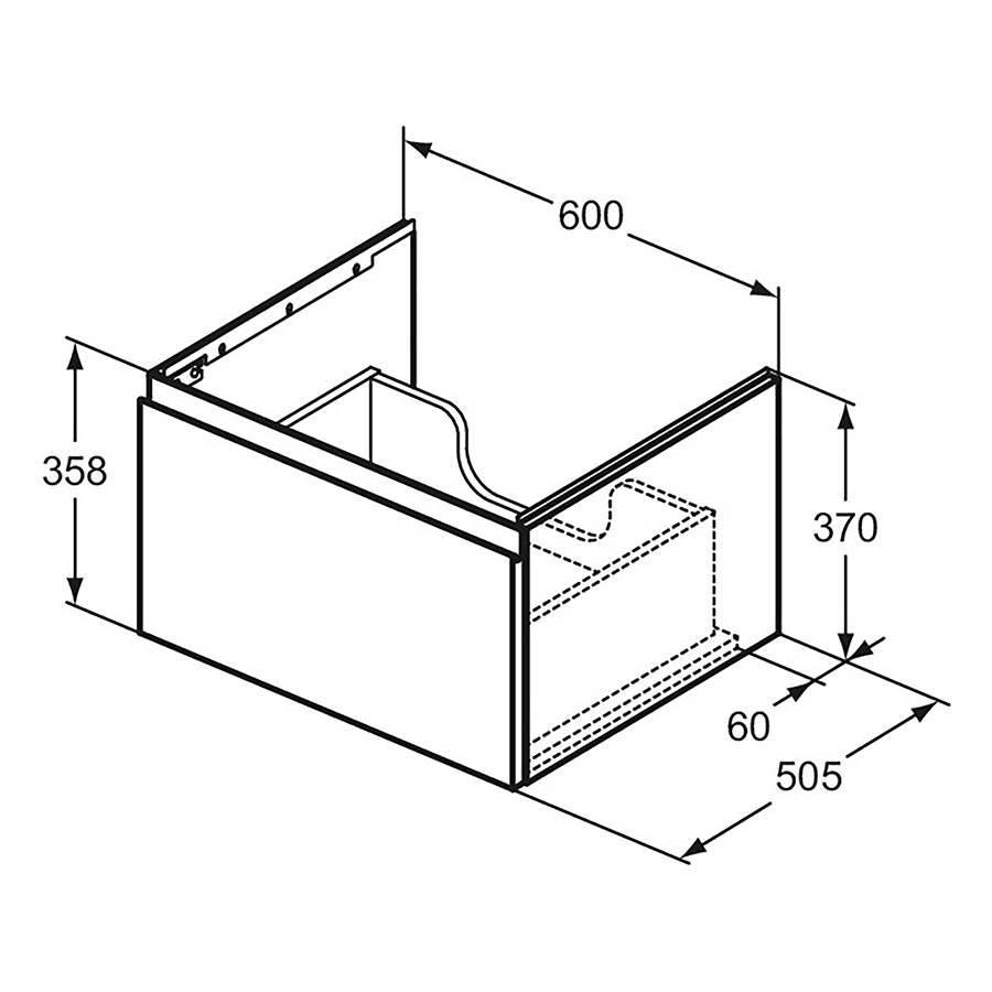 Finesse 60/80/100cm x 50cm Wall Mounted Vanity Unit With 1 Drawer ...