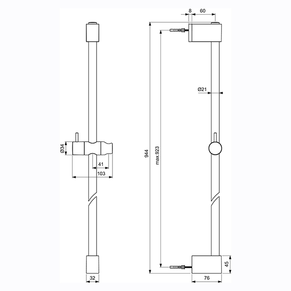 Idealrain Flex Shower Rail | Shower Accessories | Showers | Bluebook