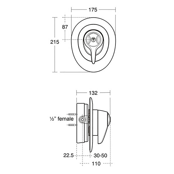 Trevi CTV EL Shower Mixer With Extended Lever | Mixer Shower Valves ...