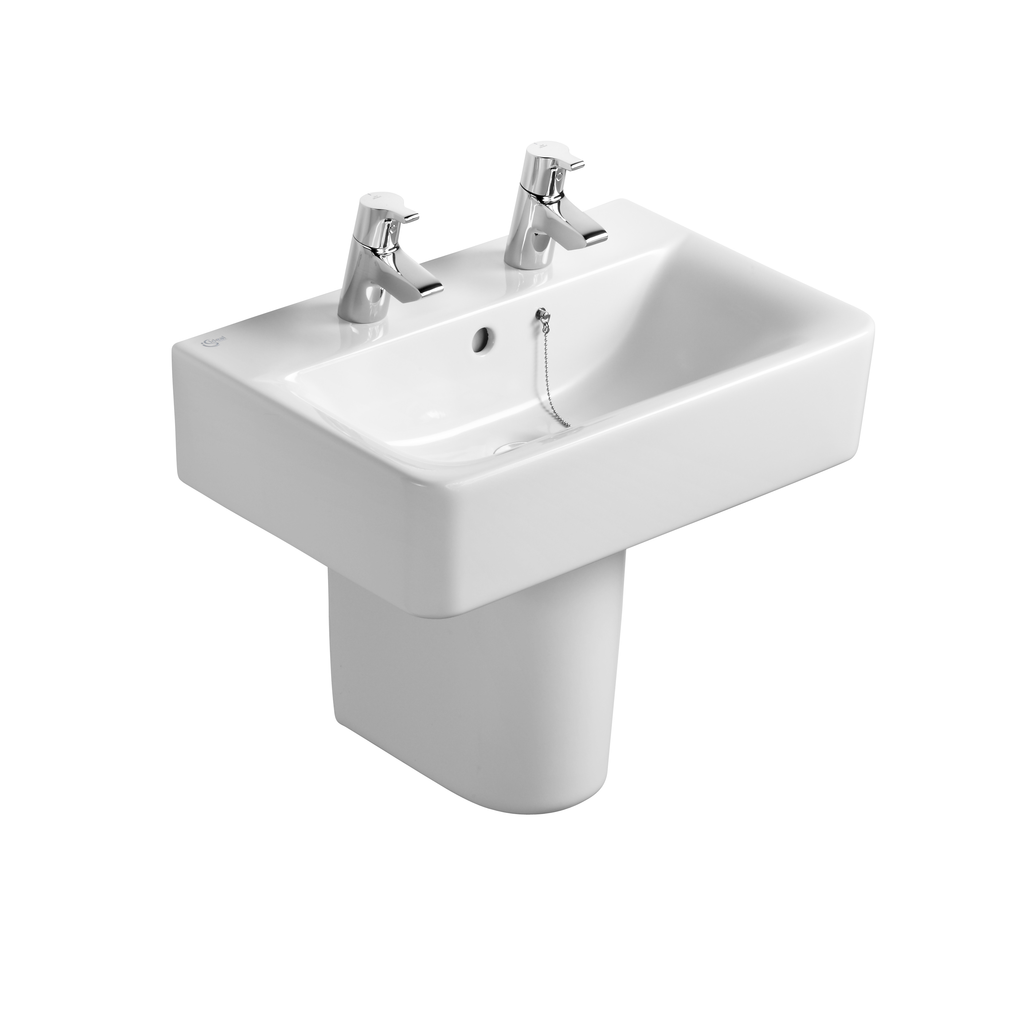 Concept Cube 55cm Washbasin - Short Projection | Pedestal Basins | Wash ...