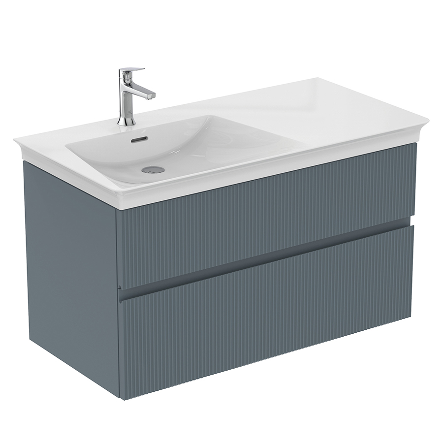Finesse 100/120cm x 50cm Wall Mounted Vanity Unit With 2 Drawers ...