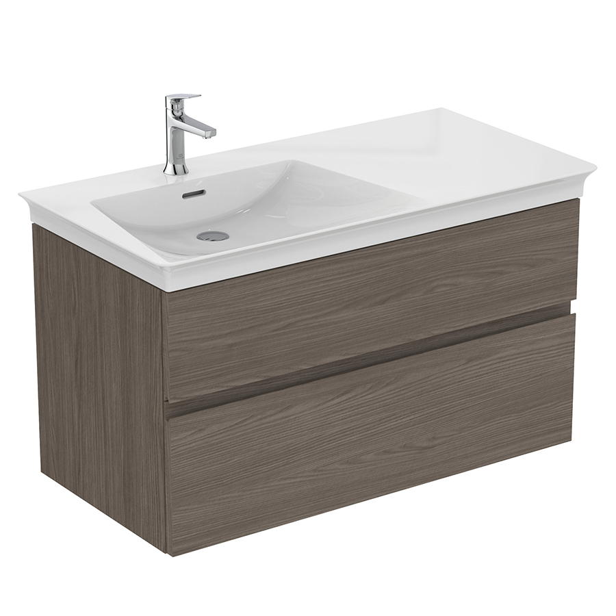Finesse 100/120cm x 50cm Wall Mounted Vanity Unit With 2 Drawers ...