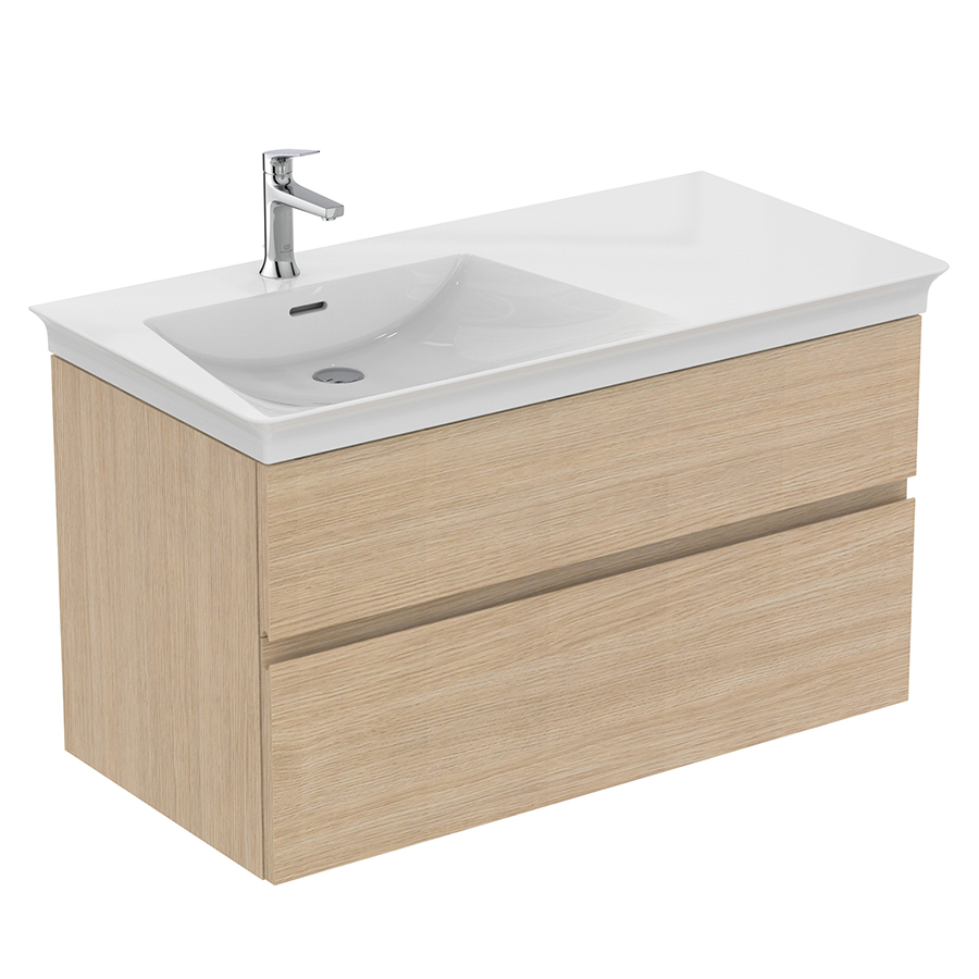 Finesse 100/120cm x 50cm Wall Mounted Vanity Unit With 2 Drawers ...